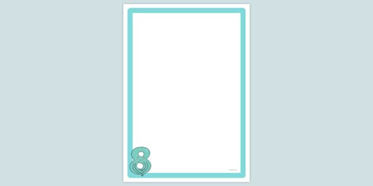 Simple Blank Number 8 Page Border | Page Border | Twinkl