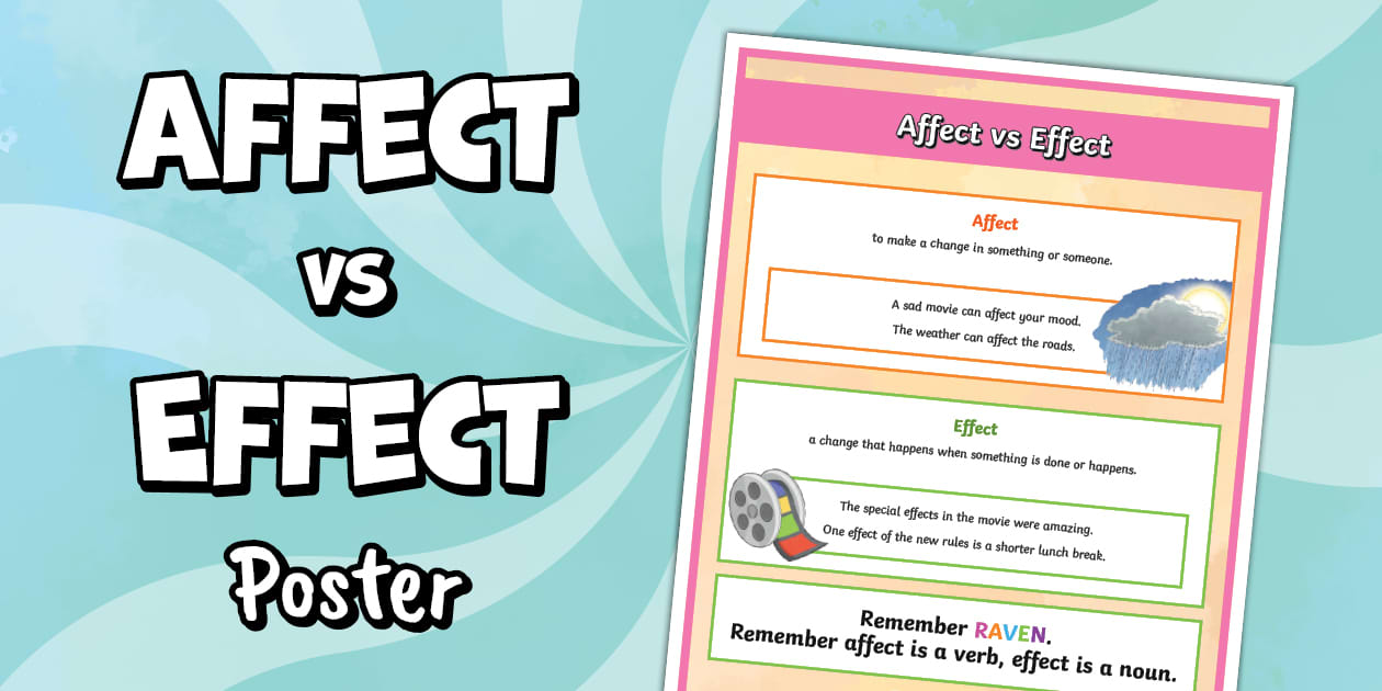 Affect vs Effect Poster for Language Learners