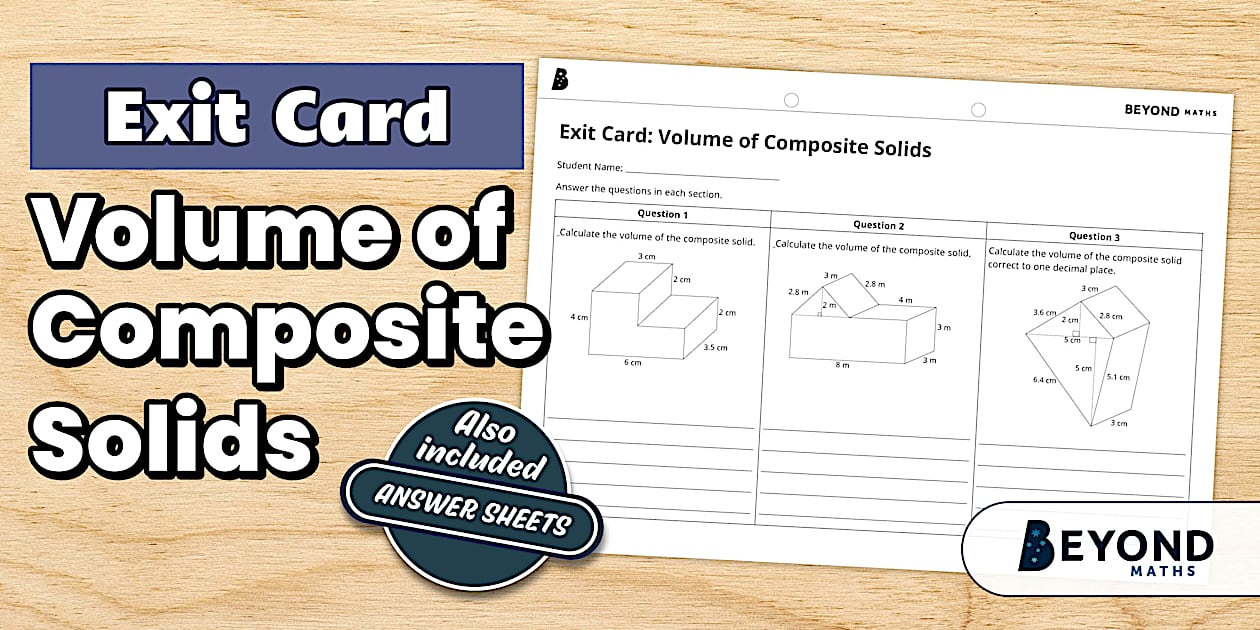 Volume of Composite Prisms Exit Card