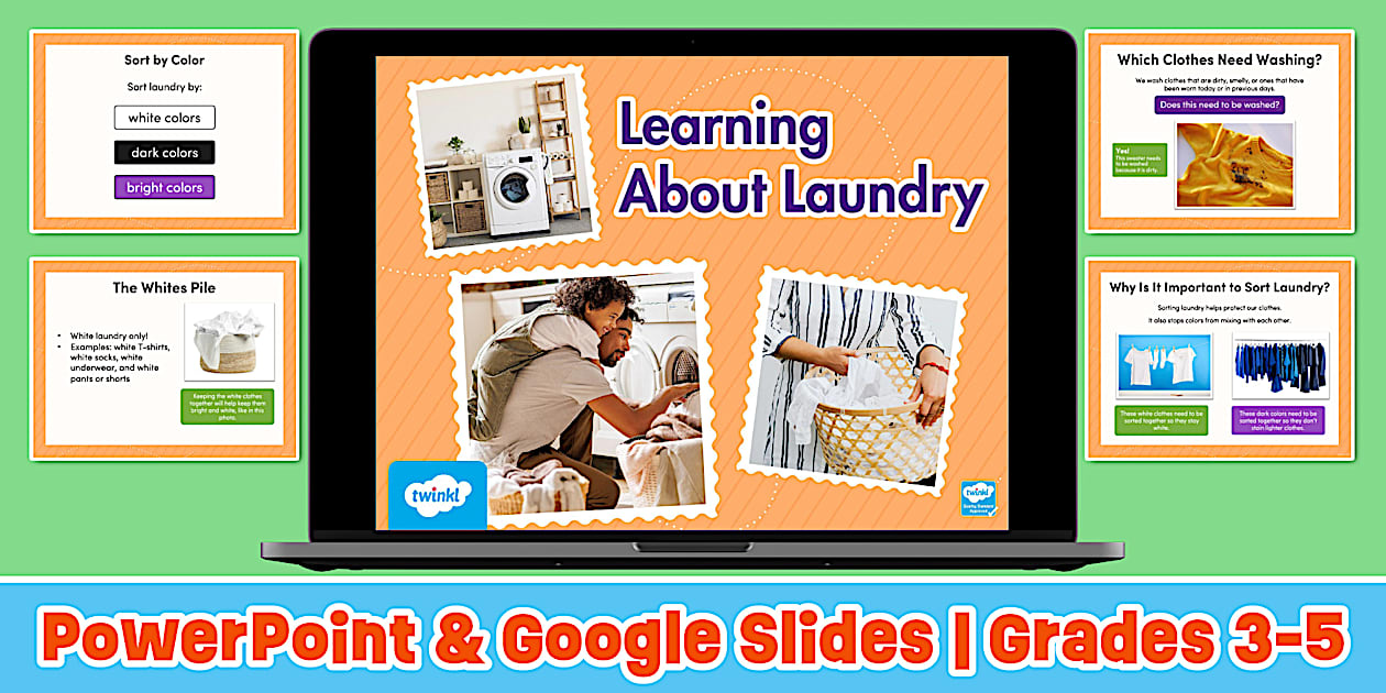 Learning About Laundry PowerPoint & Google Slides for Special Education