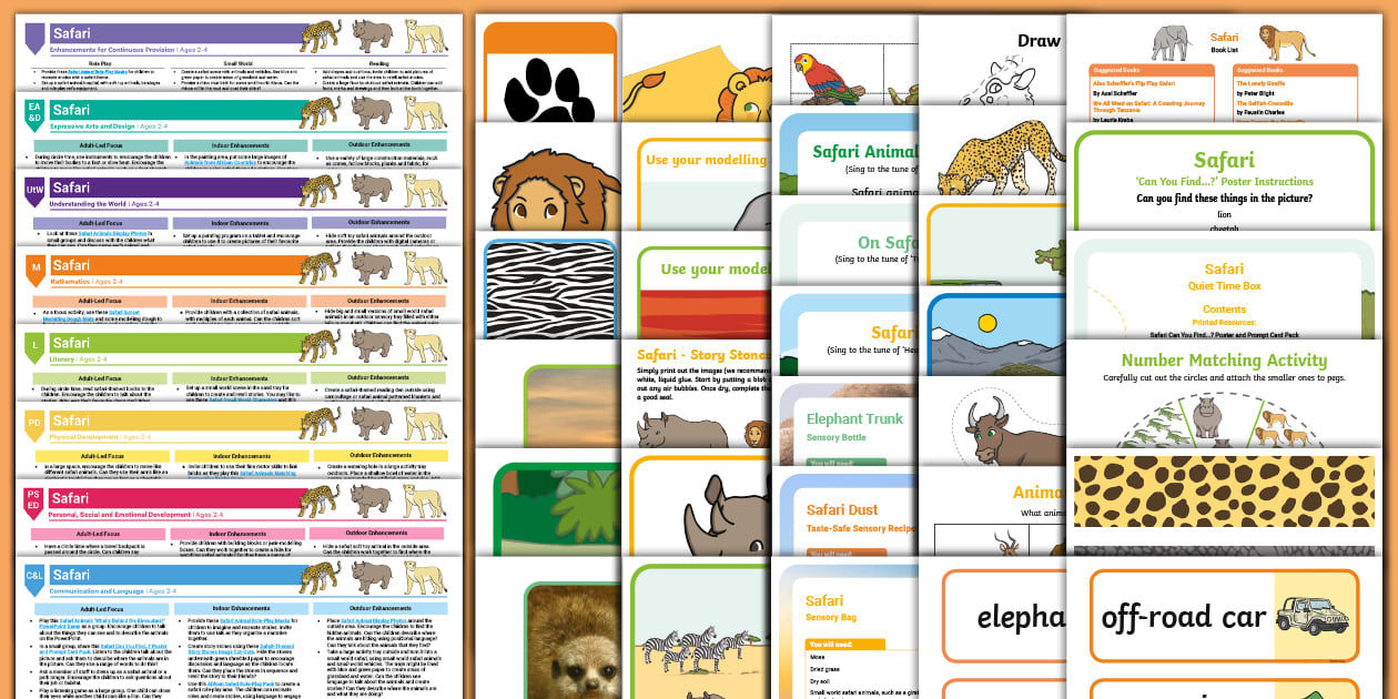 EYFS Safari Activity Planning and Continuous Provision Ideas Resource Pack