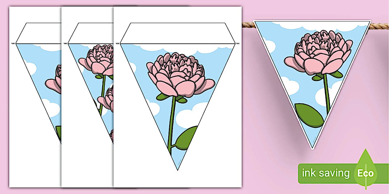 👉 Peony Flower Themed Display Bunting - (Teacher-Made)