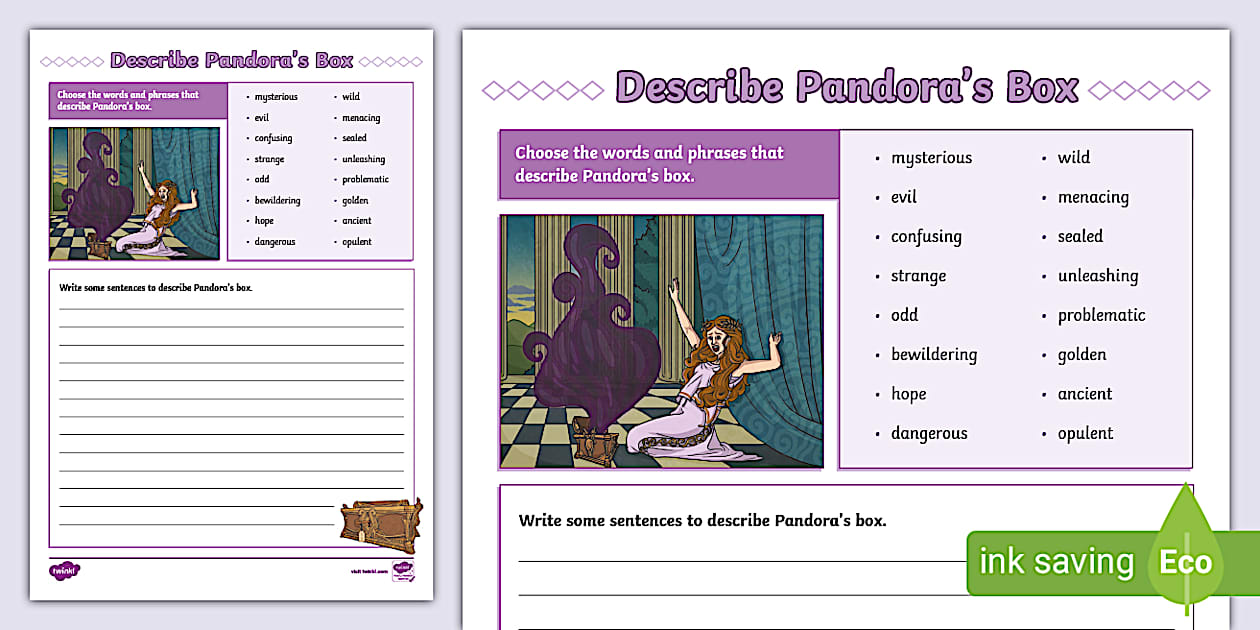 Describe Pandora's Box Writing Activity (Teacher-Made)