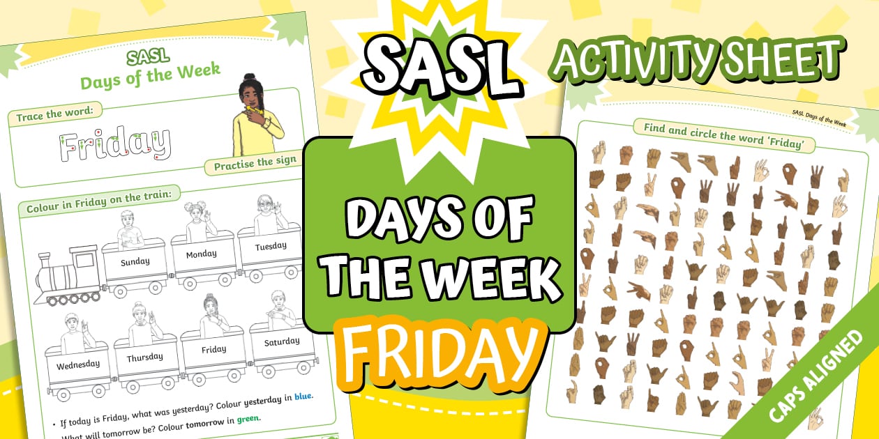 FP - SASL - Days of the Week - Friday - Activity Sheet