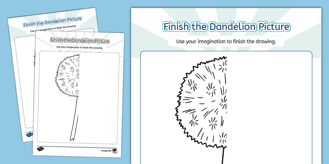 Finish the Dandelion Worksheet (teacher made) - Twinkl