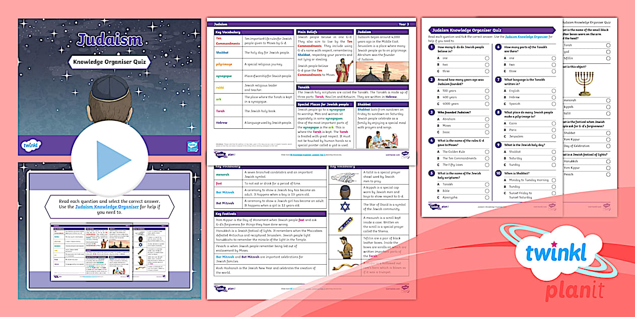 Year 3 Quiz pack about Judaism (teacher made) - Twinkl
