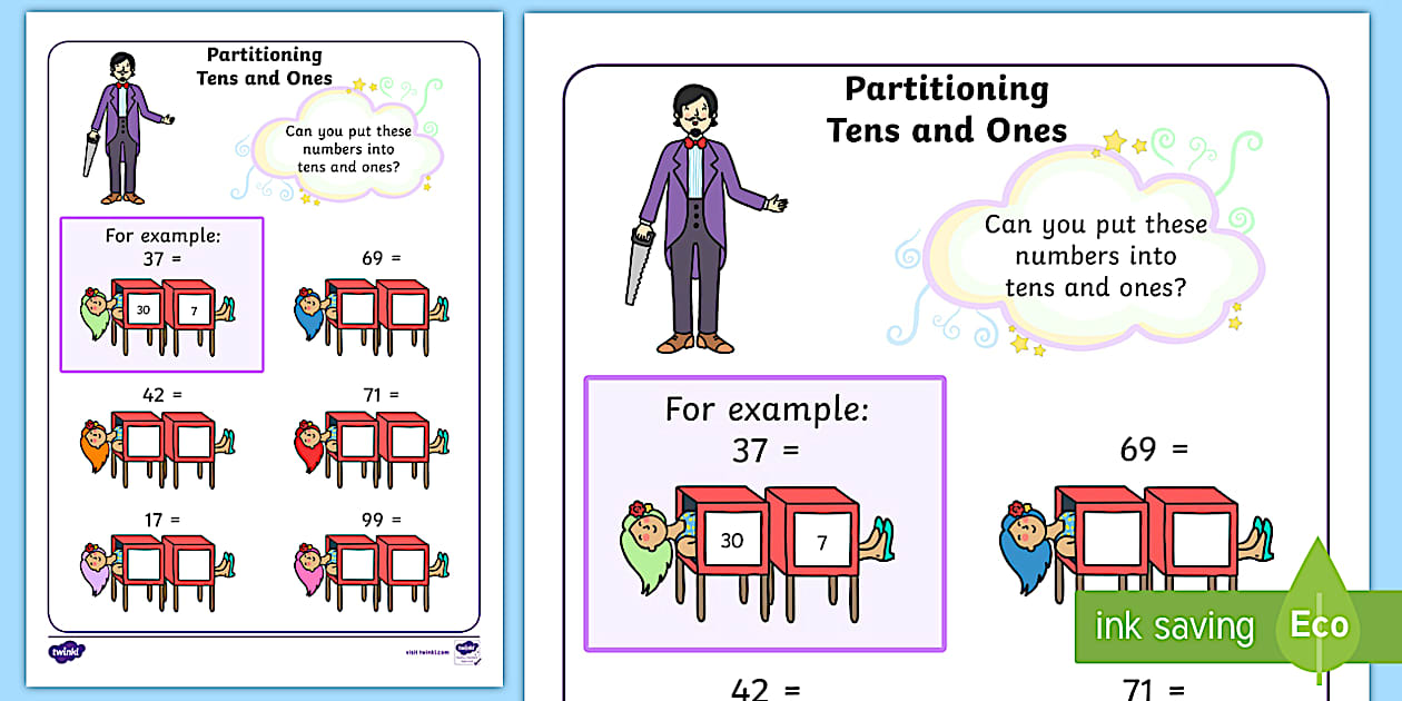 Editable Maths Magician Partitioning Game - Tens and Ones