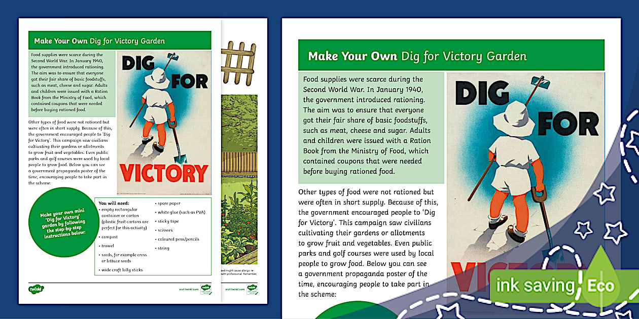 Make Your Own Dig for Victory Garden (Teacher-Made) - Twinkl