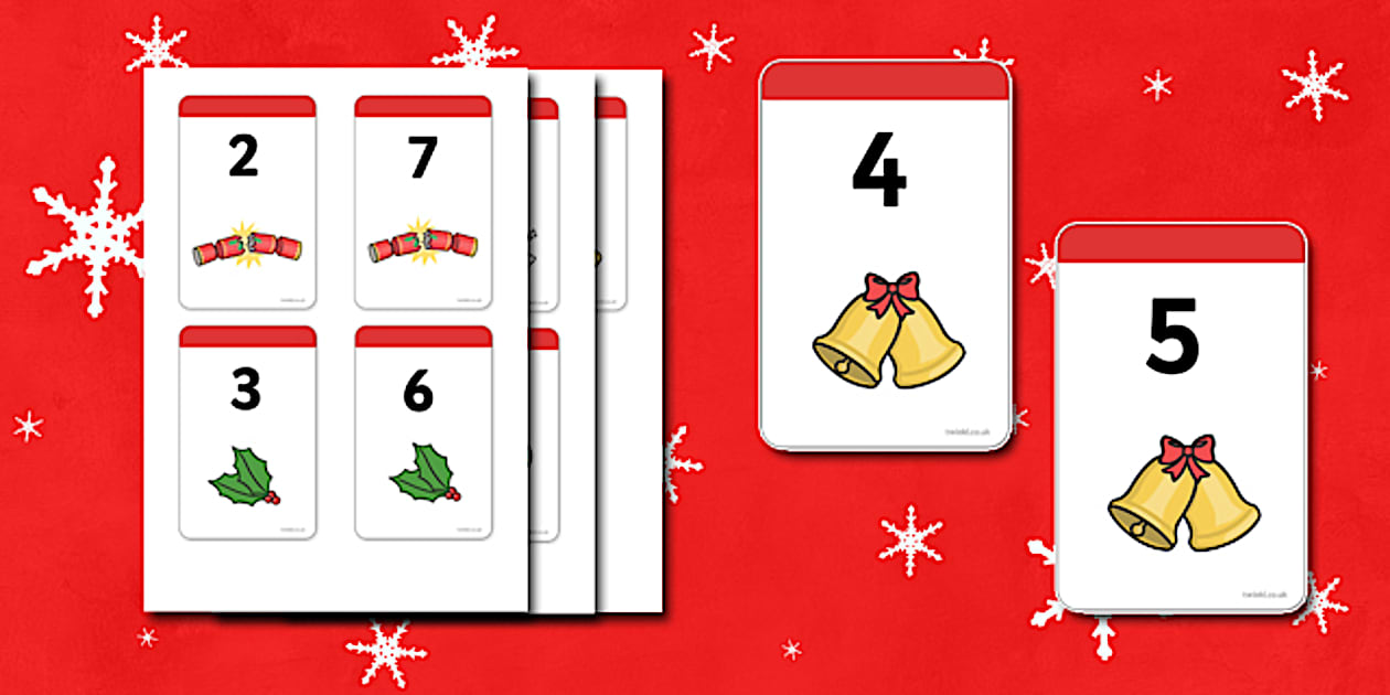 Christmas Number Bonds to 9 Matching Cards (teacher made)