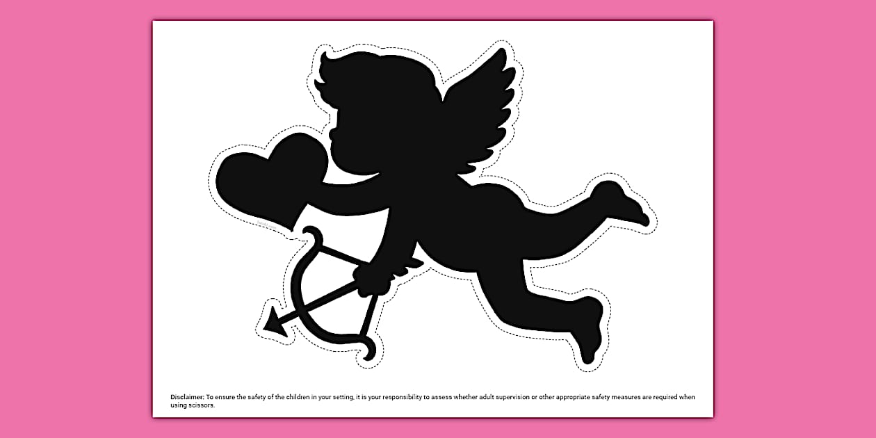 Cupid Silhouette Cut-Out (teacher made) - Twinkl