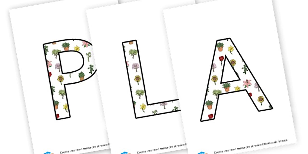 Plants - display lettering (teacher made) - Twinkl
