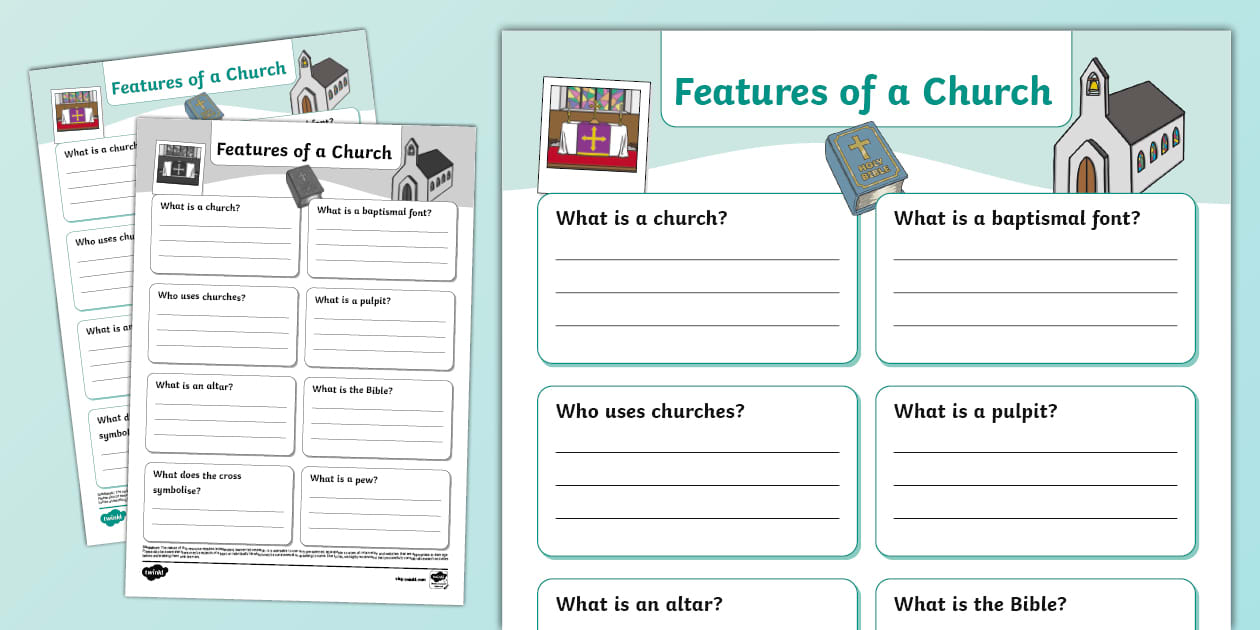 KS1 Features of a Church Fact File Template (teacher made)