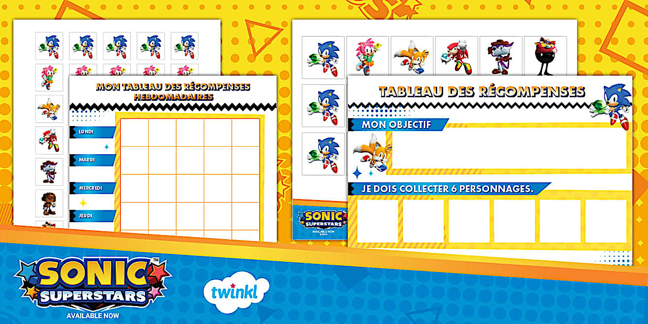 FREE! - Sonic: Reward Chart French (teacher made) - Twinkl