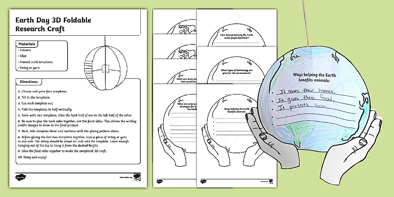 Earth Day 3D Foldable Circle Research Craft (teacher made)