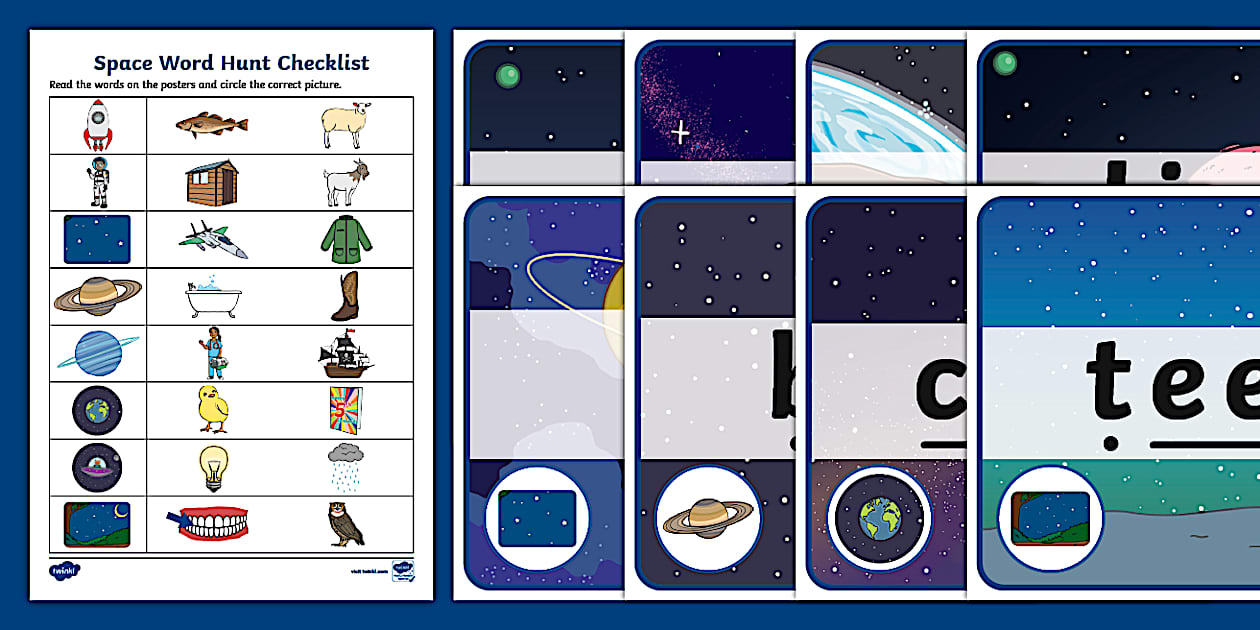 Space Phase 3 Word Hunt | Twinkl (teacher made) - Twinkl