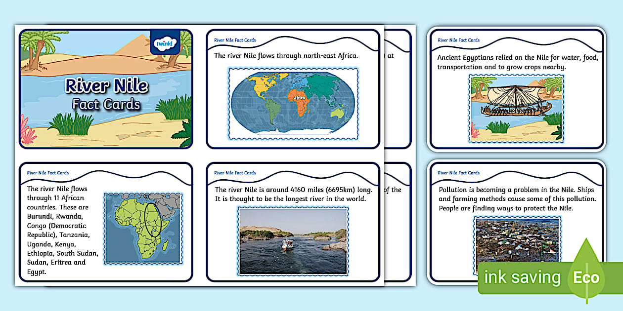 River Nile Fact Cards - KS1 (Teacher-Made) - Twinkl