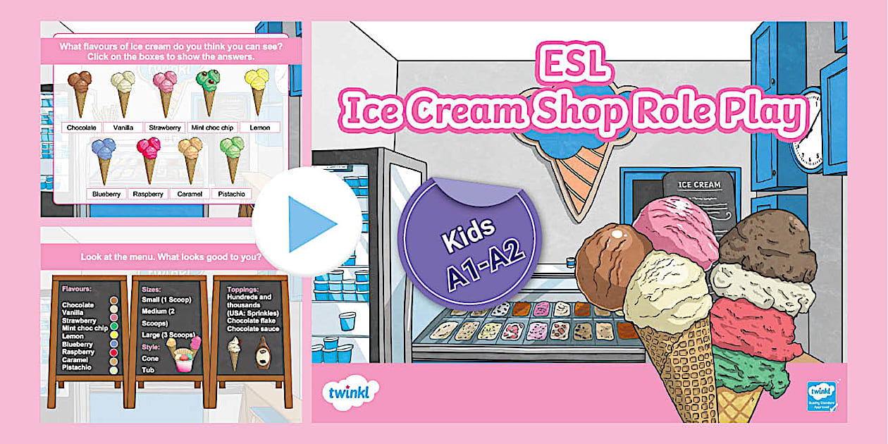 ESL Ice Cream Shop Role Play - Twinkl