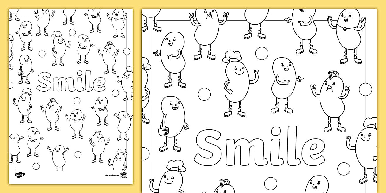 World Smile Day Smiling Jelly Beans Colouring (Teacher-Made)