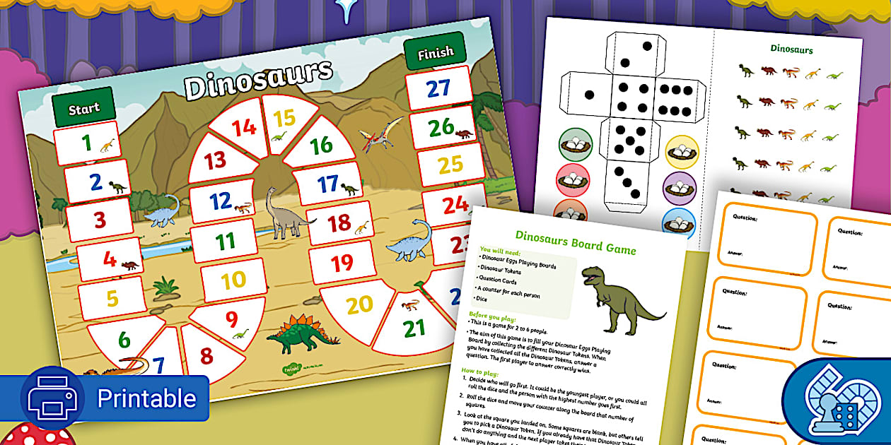 Dinosaurs Board Game KS1 (teacher made) - Twinkl