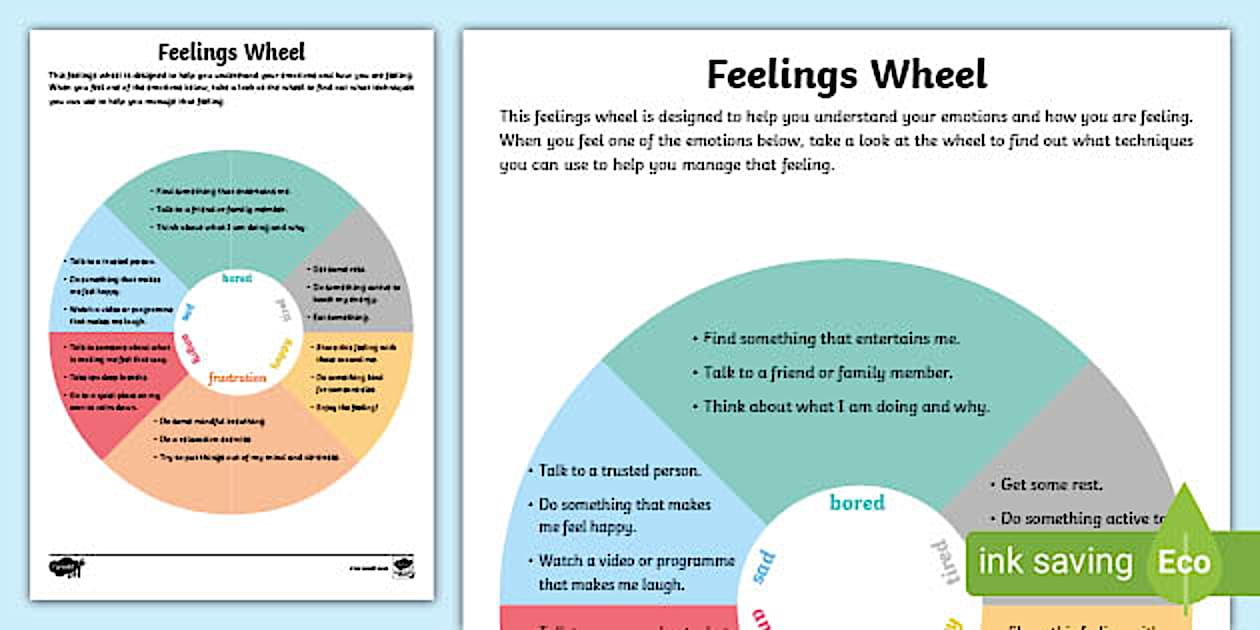 Feelings Colour Wheel | Positive Mental Health - Twinkl