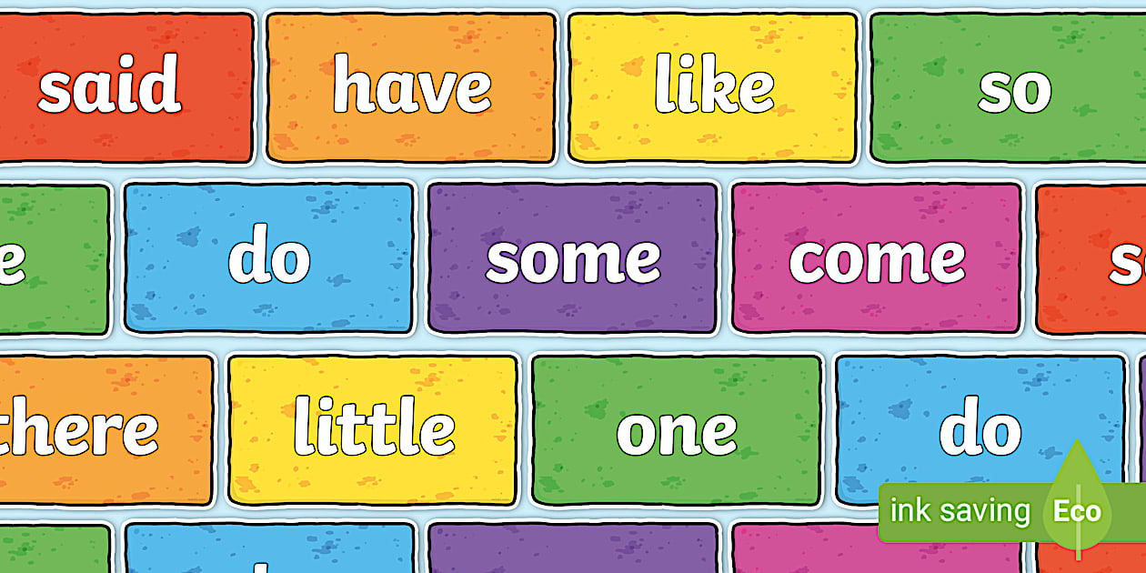 Dyslexic Phase 4 Tricky Words on Multicoloured Bricks