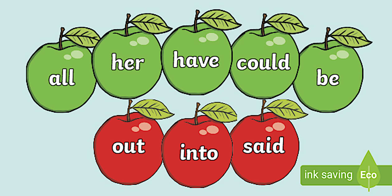Editable Tricky Words on Apples (teacher made) - Twinkl