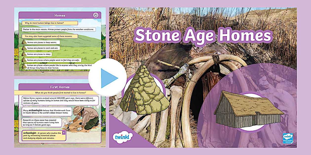 Stone Age Homes PowerPoint (teacher made) - Twinkl