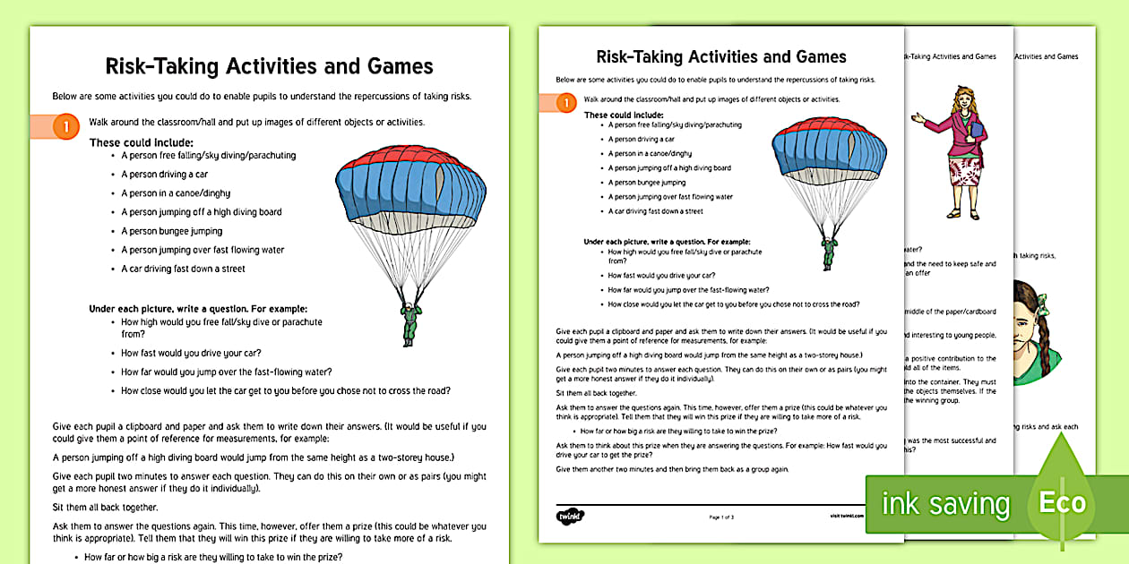 Risk Management Class Activity Teaching Ideas for Students