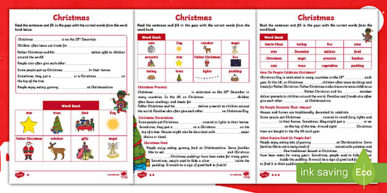 Christmas Cloze Procedure | Christmas Resources | Twinkl