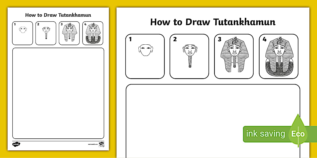 How to Draw Tutankhamun Activity (Teacher-Made) - Twinkl