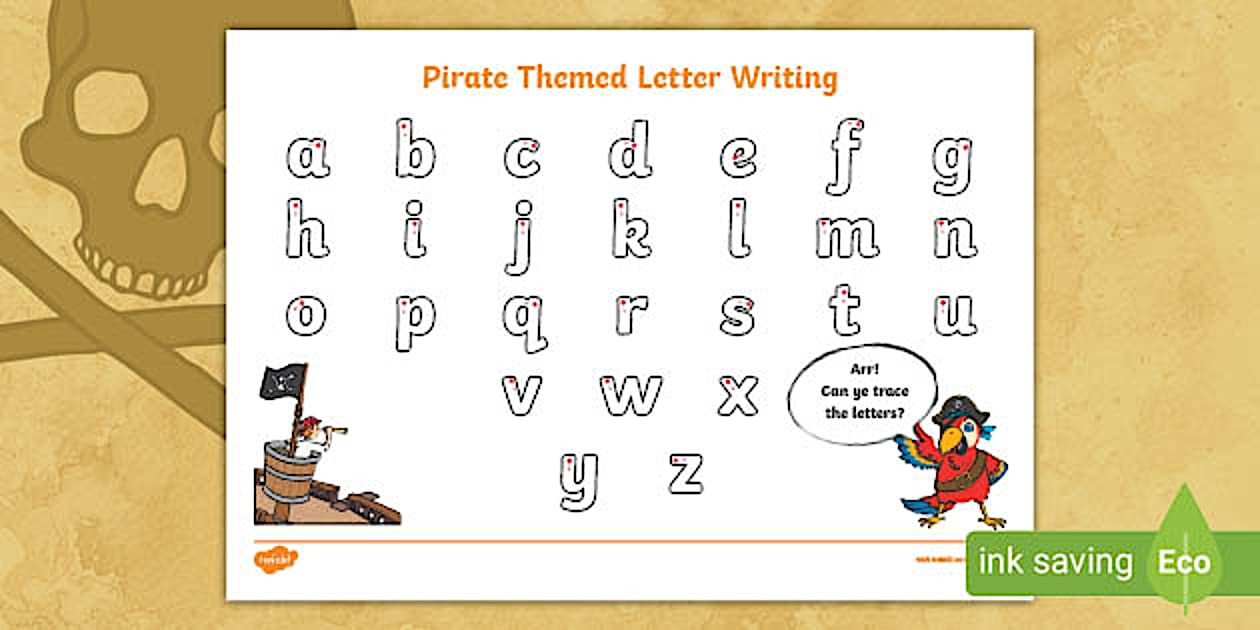 Editable Pirate Themed Letter Writing Worksheet - Twinkl