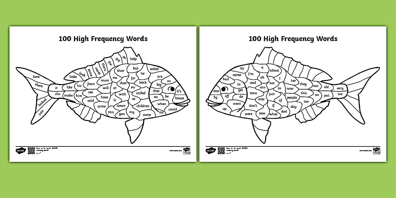 100 High Frequency Words Worksheet | Colouring Activity