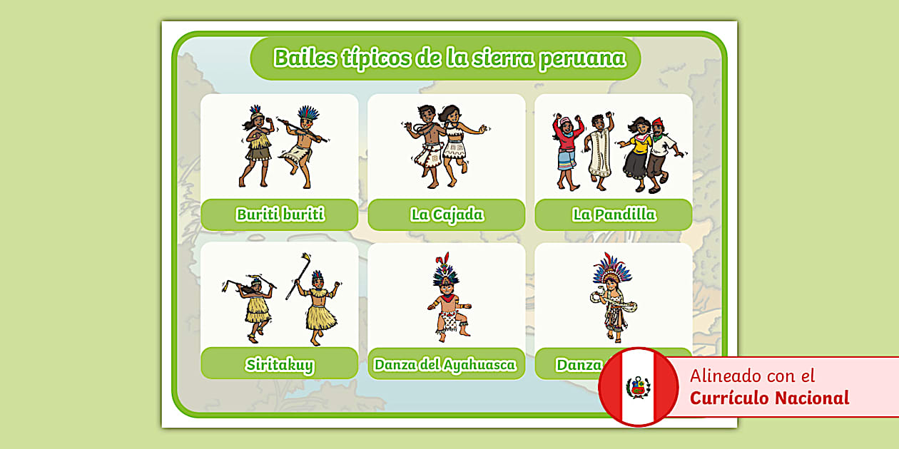 Lámina: Bailes típicos de la selva peruana | Twinkl