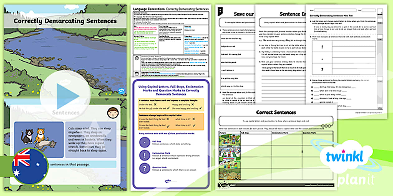 Year 1 Language Conventions How to Demarcate Sentences Lesson