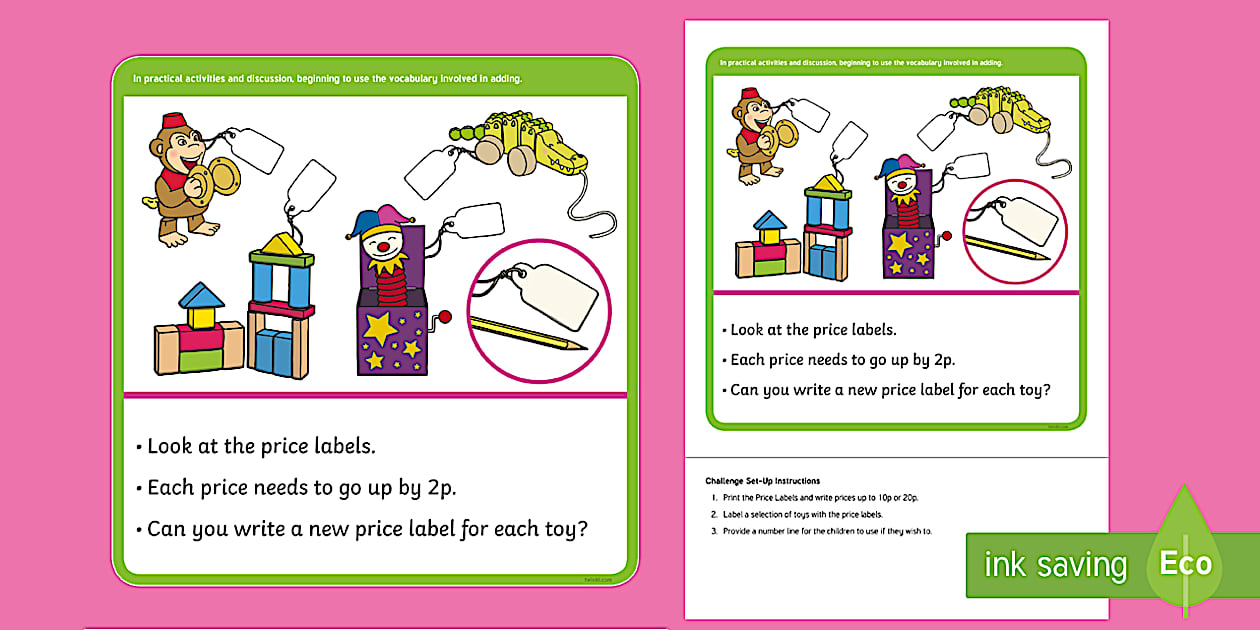 EYFS Addition Challenge: Prices Are Going Up! - Twinkl