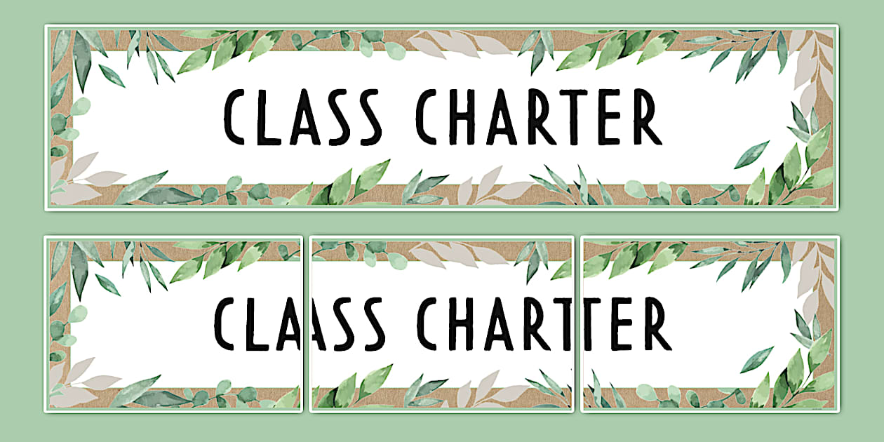 Botanical-Themed Class Charter Display Banner - Twinkl