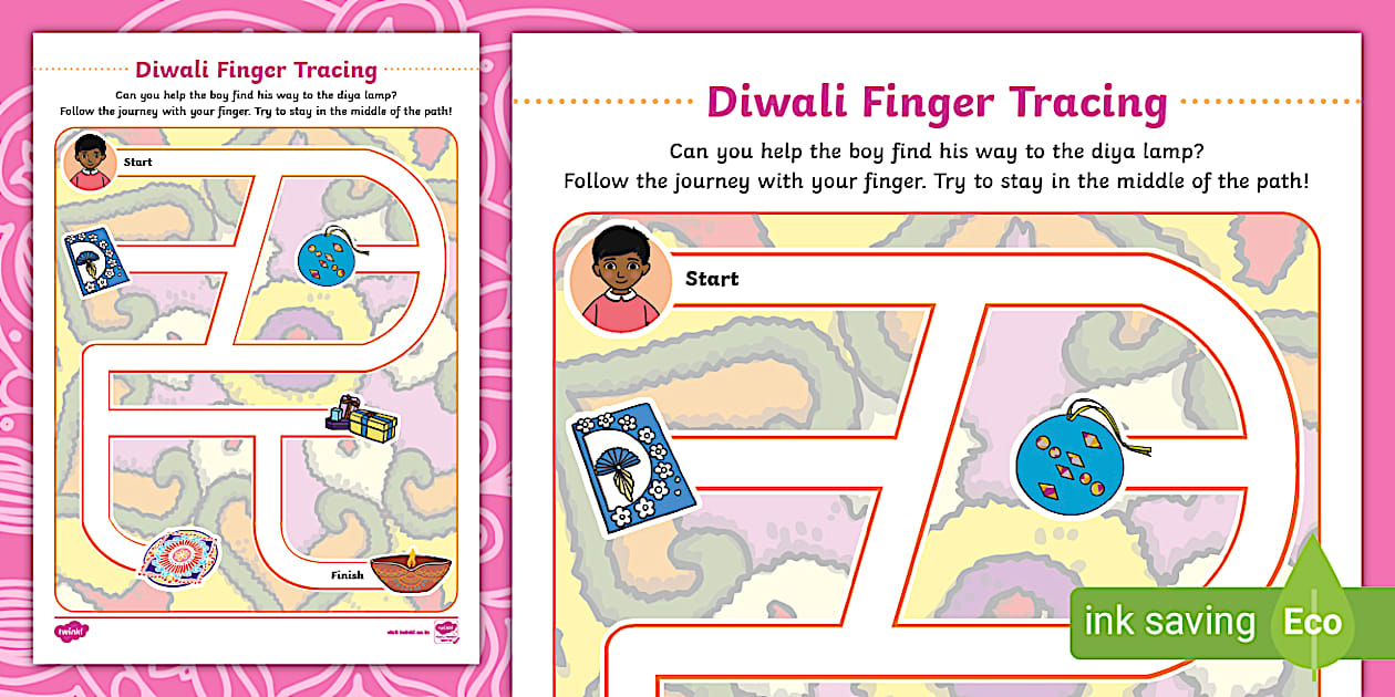 Diwali Finger Tracing Activity (Teacher-Made) - Twinkl