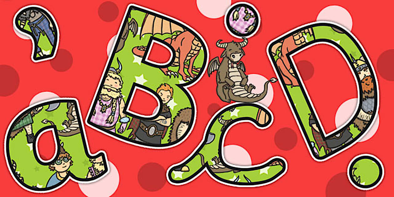 Cursive How to Train Your Dragon Themed Display Lettering