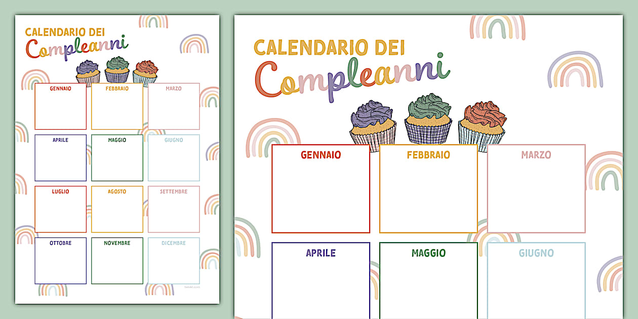 Ritorno a Scuola - Calendario dei Compleanni (teacher made)