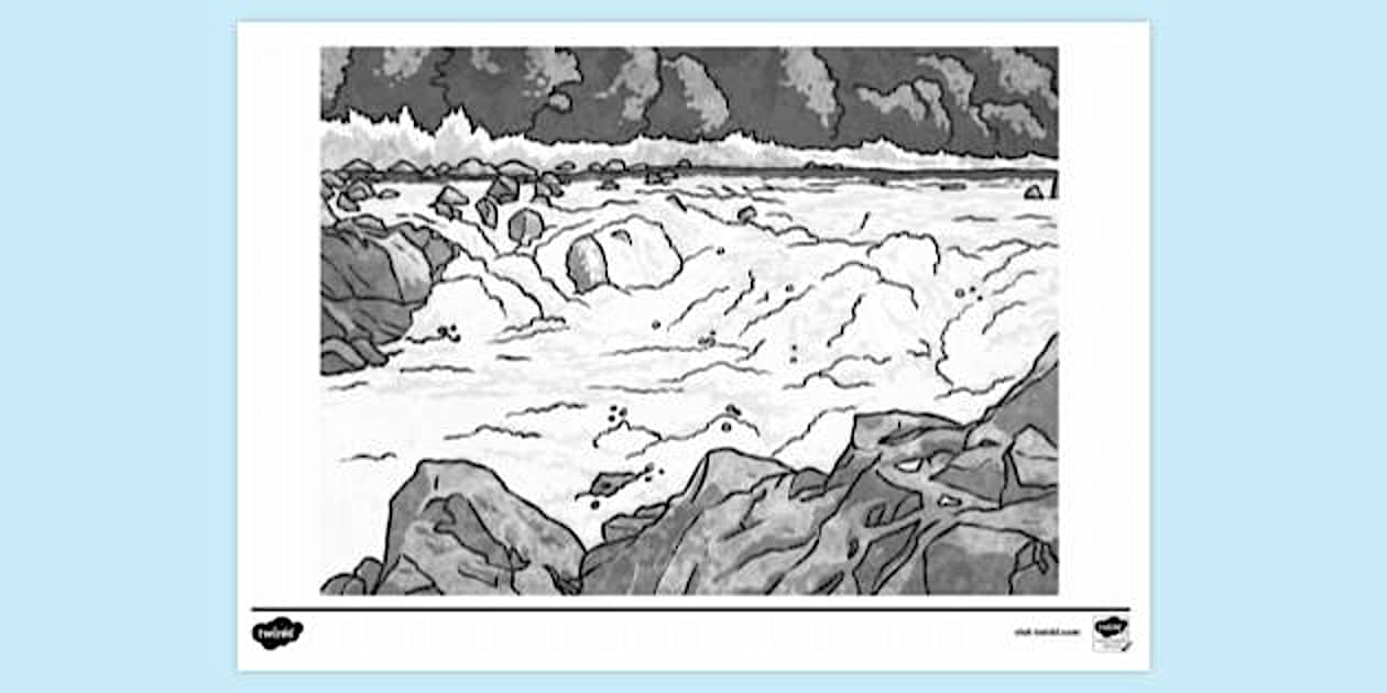 River Rapids Colouring Sheet | Teaching Resources | Twinkl