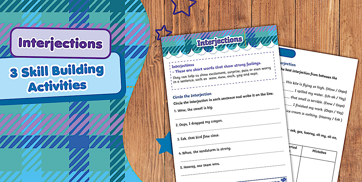 Interjections Activity Sheet