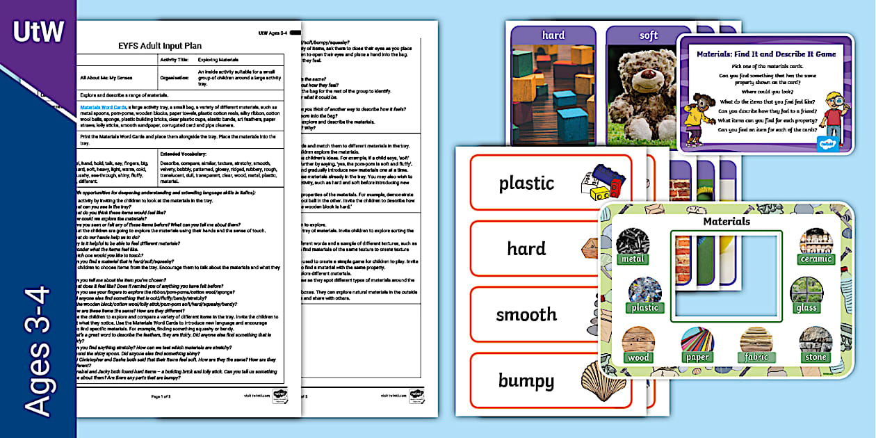 EYFS Exploring Materials Adult Input Plan and Resource Pack