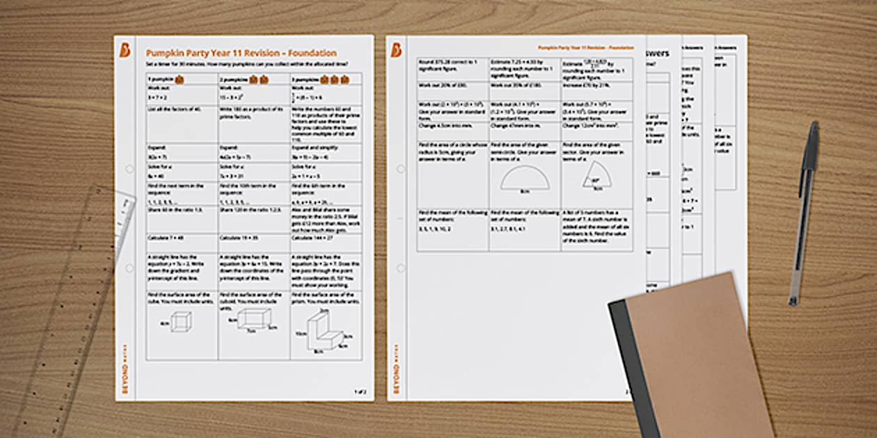 👉 GCSE Pumpkin Party Year 11 Revision Foundation - Twinkl