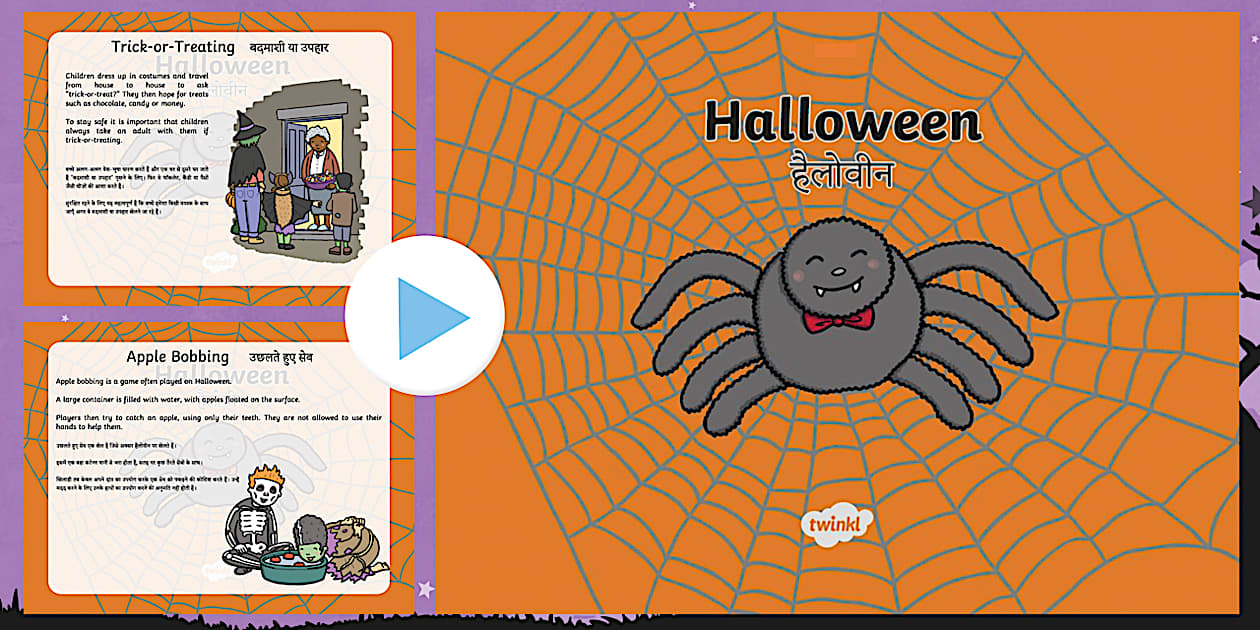 All About Halloween PowerPoint English/Hindi