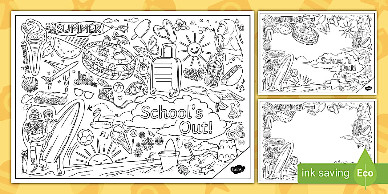 Summer Drawing Colouring Page - Twinkl