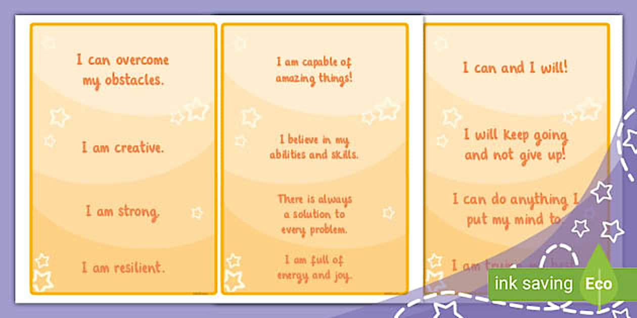 Resilience Affirmation Cards (Teacher-Made) - Twinkl