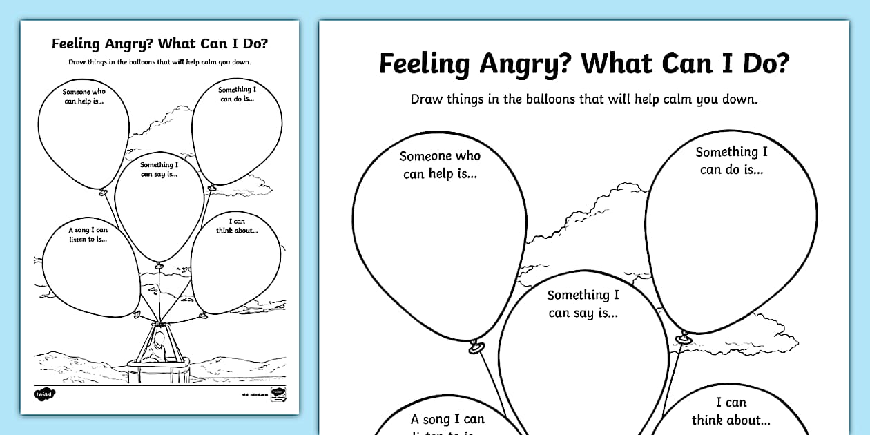 Feeling Angry? What Can I Do? Activity Sheet - Twinkl