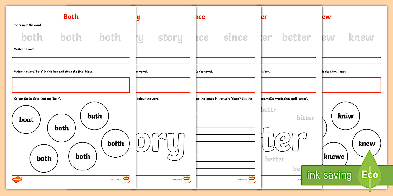 Black and White First Class Spelling List Weeks 19-24 Worksheets