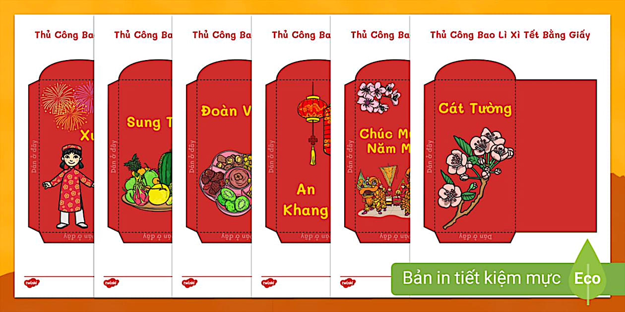 Thủ Công Bao Lì Xì Tết Bằng Giấy