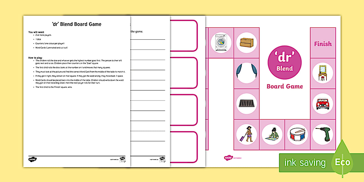 'dr' Blend Board Game (teacher made) - Twinkl